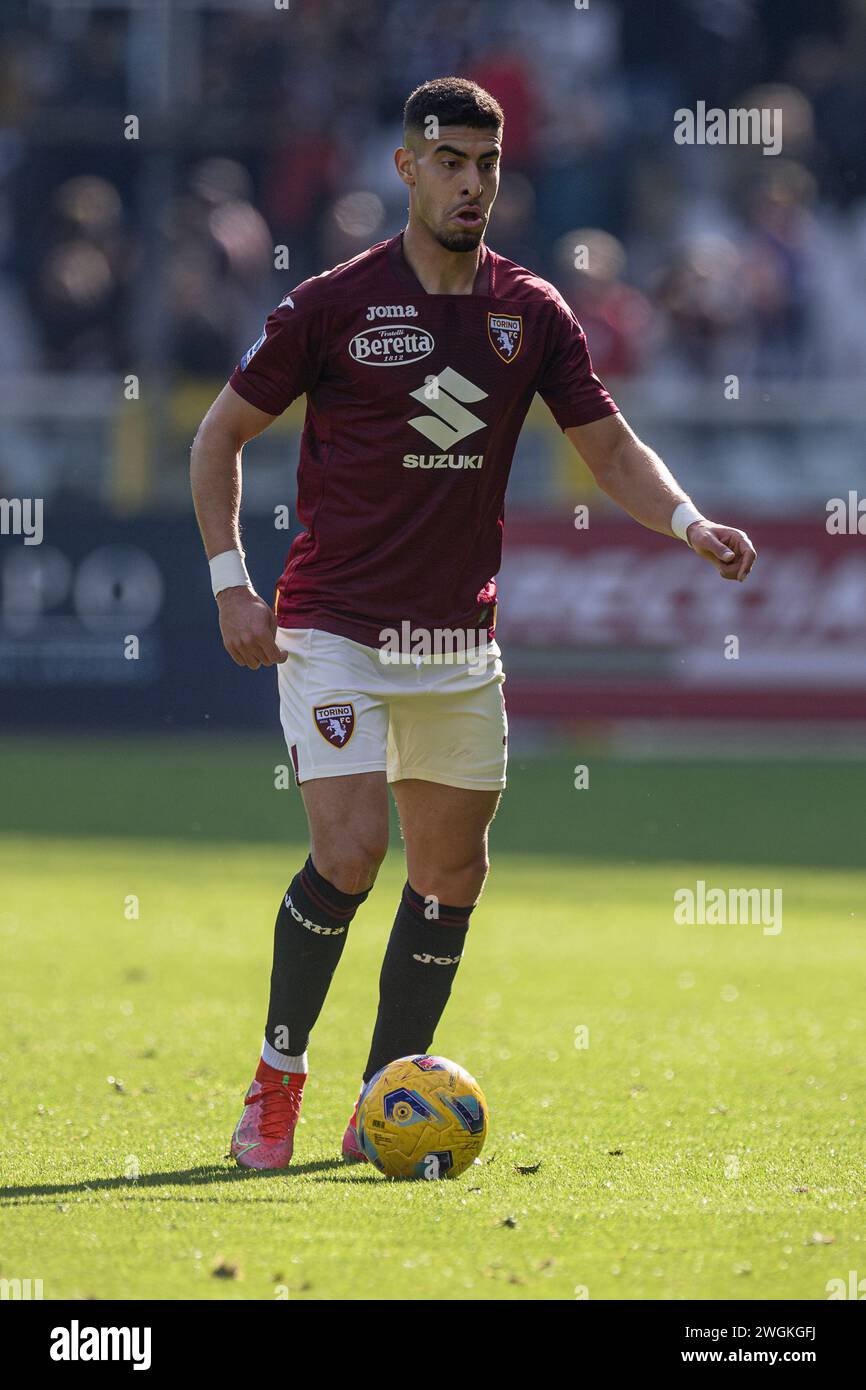 Turin, Italy. 4 February 2024. Adam Masina of Torino FC in action ...
