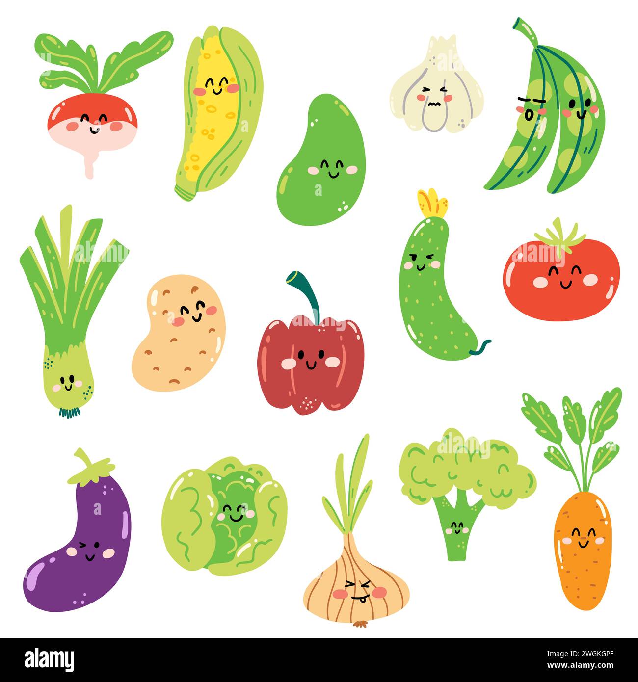 Vegetables kawaii cartoon hi-res stock photography and images - Alamy