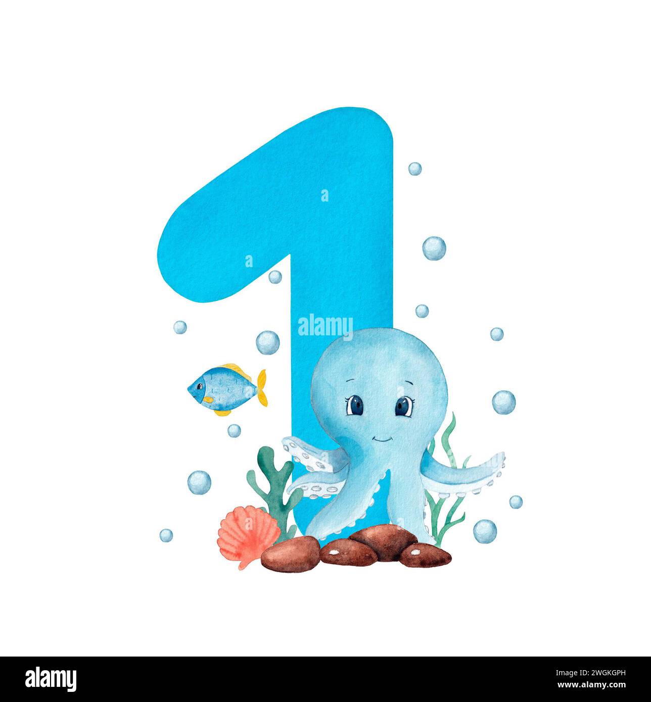 Watercolor font hi-res stock photography and images - Alamy