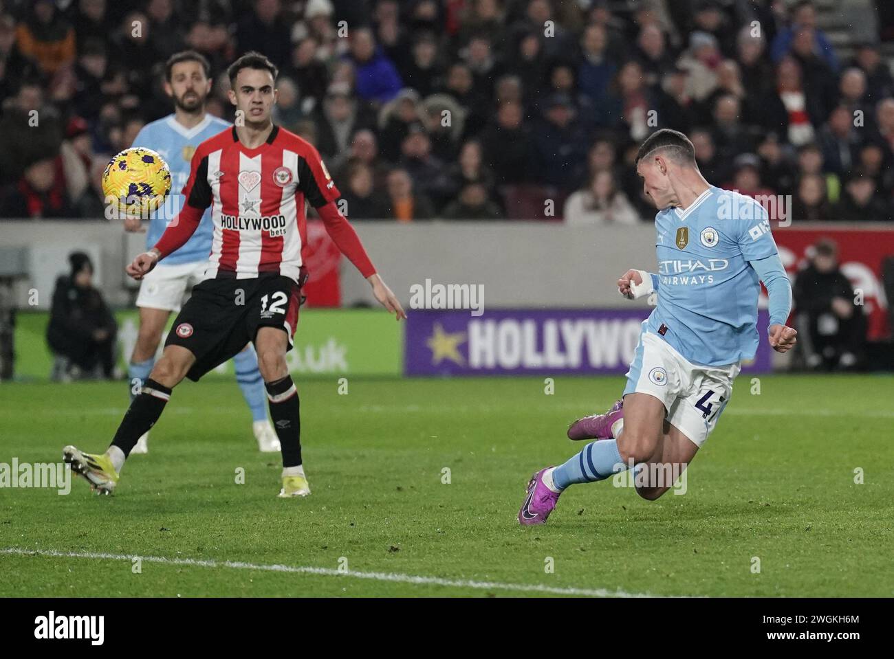 Manchester City's Phil Foden scores their side's second goal of the ...