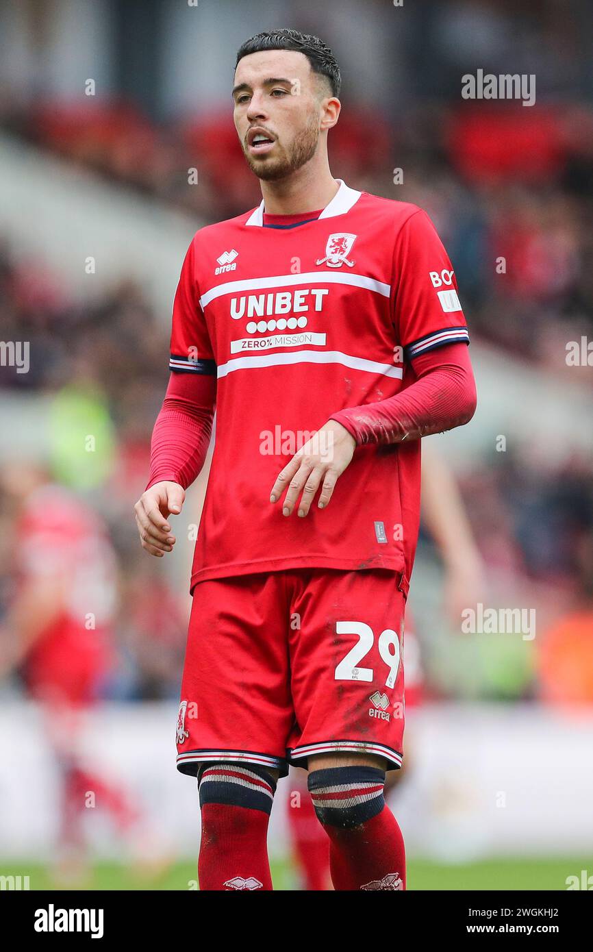 Middlesbrough, UK. 04th Feb, 2024. Middlesbrough midfielder Sam ...