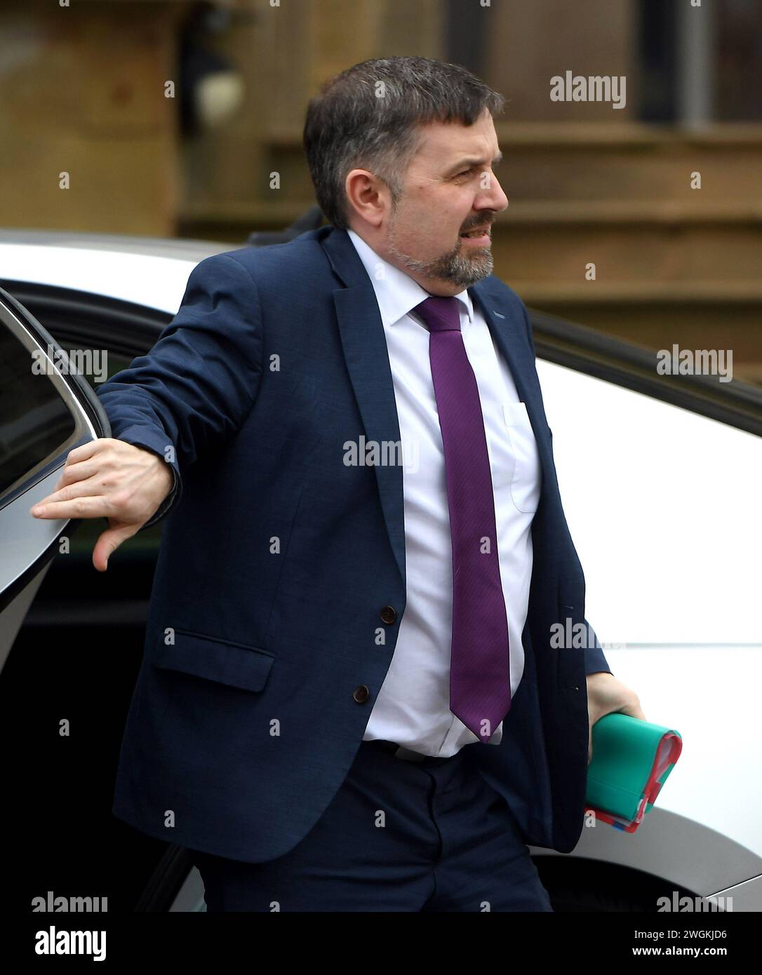 Minister of Health Robin Swann from the UUP arriving for an Northern ...