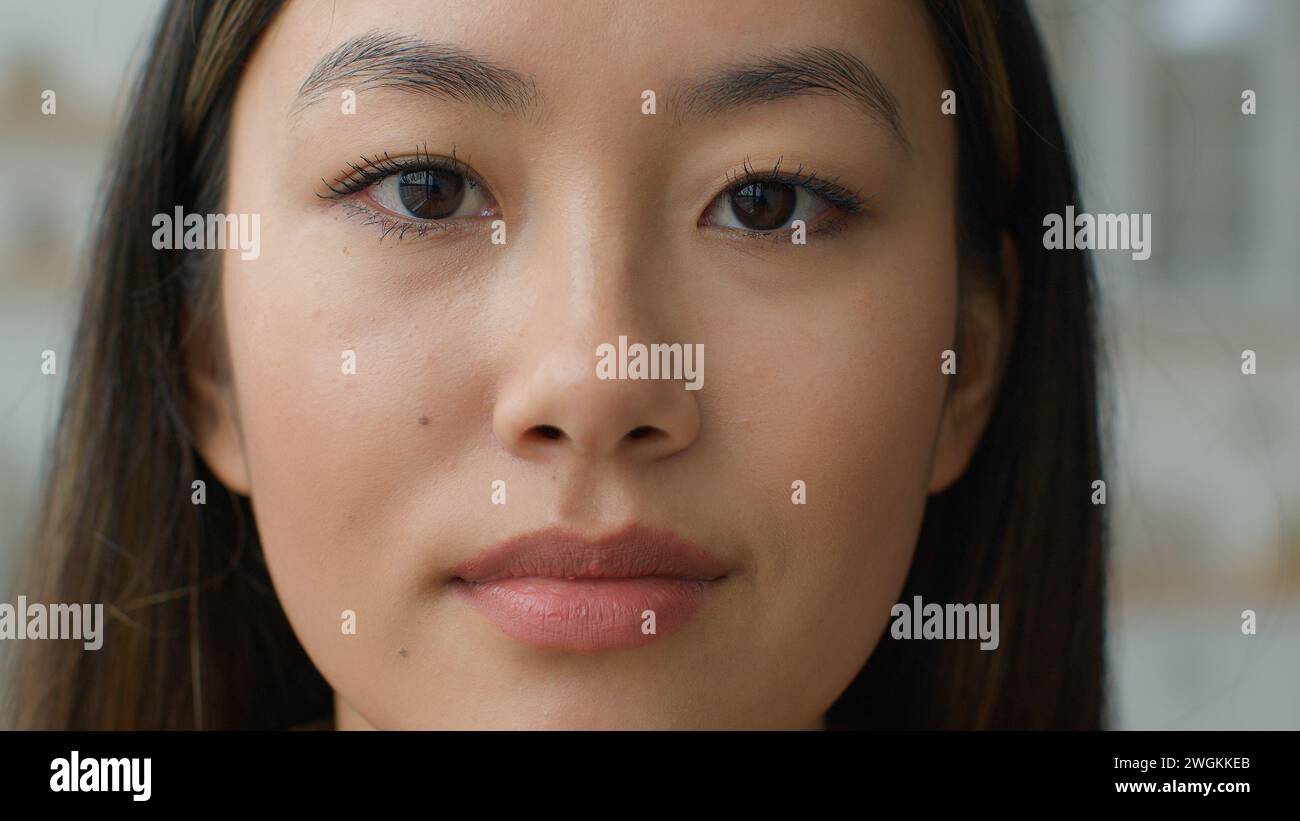 Close Up Asian Face Portrait Japanese Chinese Girl Headshot Korean Woman Businesswoman