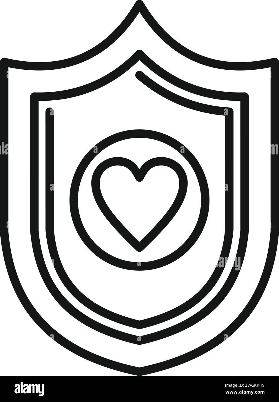 Shield of friendship icon outline vector. Charity care. Offer shake ...
