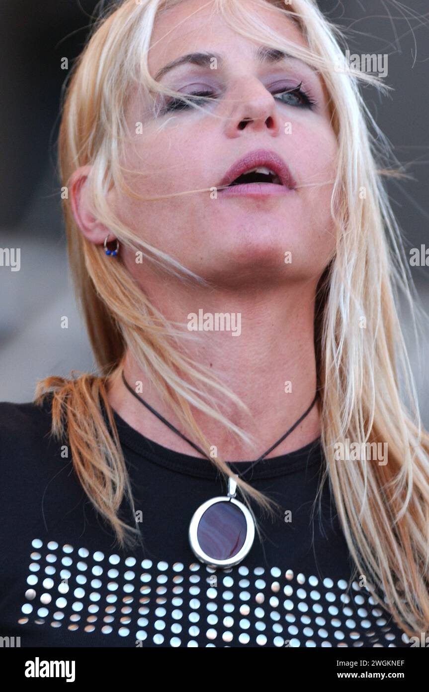 Imola Italy 2004-06-19: Gi Kalweit singer of the Delta V band during ...