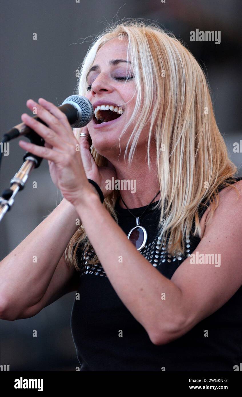 Imola Italy 2004-06-19: Gi Kalweit singer of the Delta V band during ...