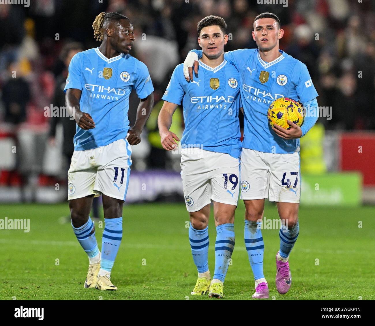London, UK. 05th Feb, 2024. Jérémy Doku of Manchester City, Julián ...