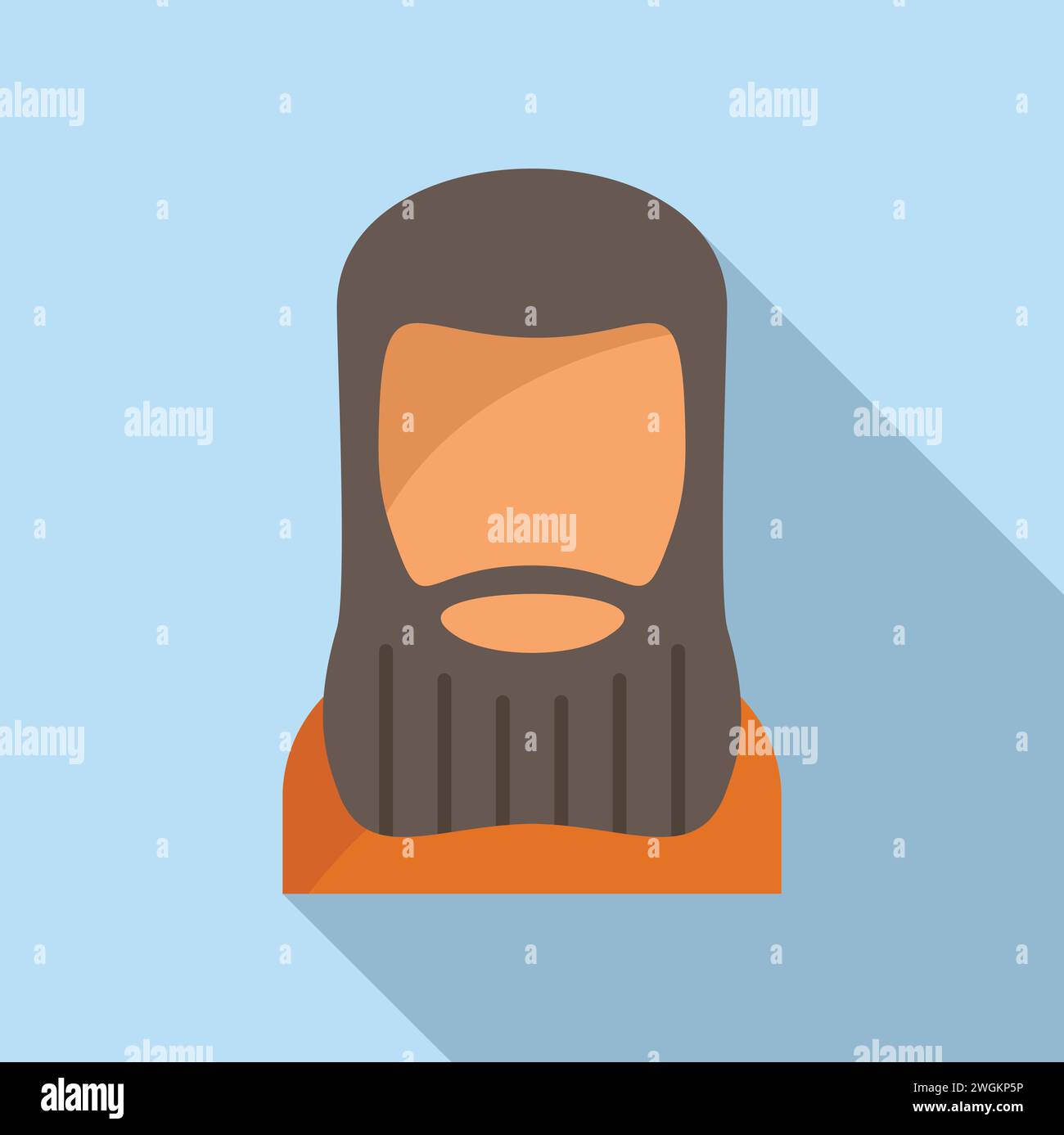 Mature beard man icon flat vector. Portrait male. Model aged goatee ...