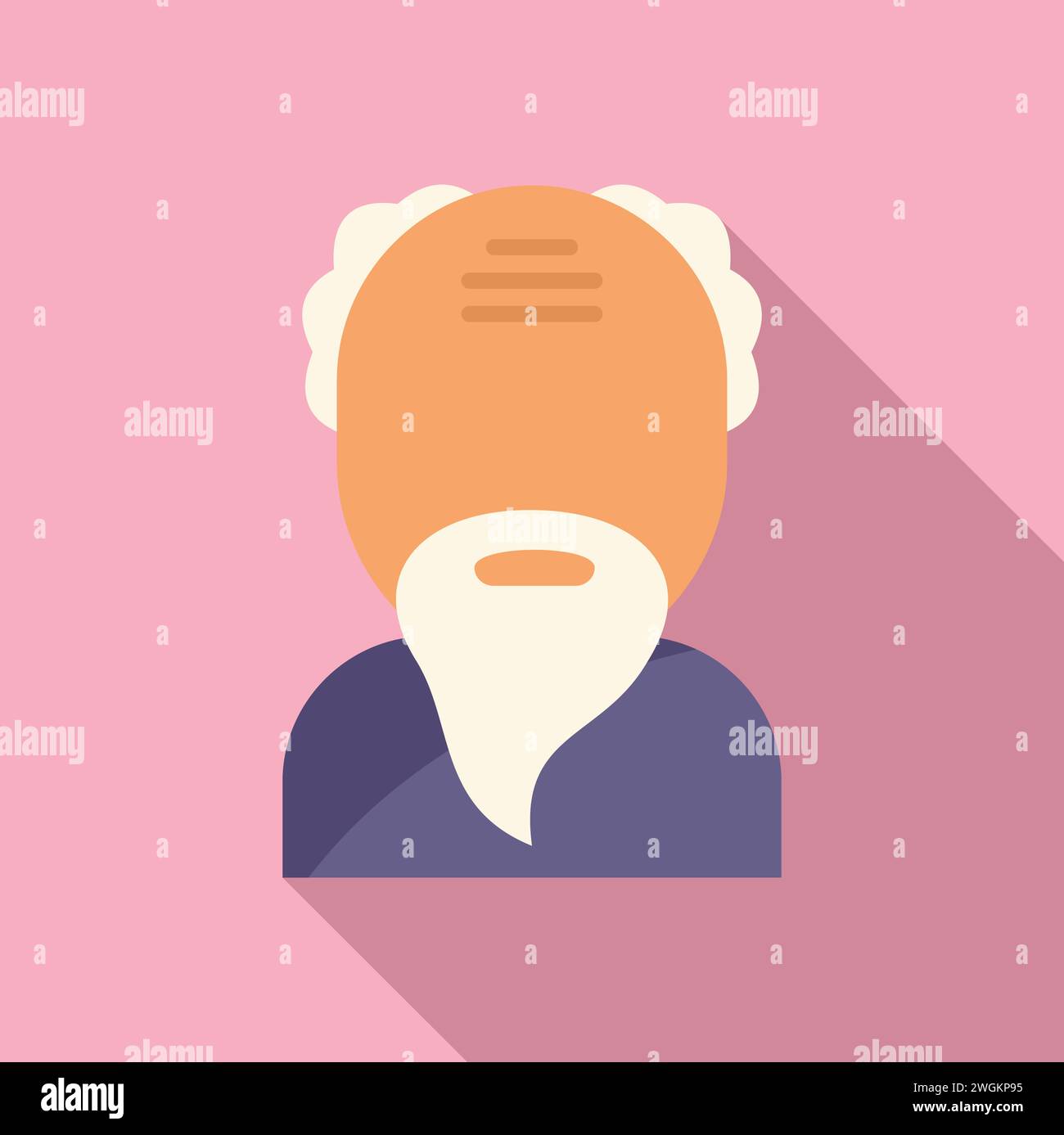 Old man beard icon flat vector. Fashion portrait. Facial mouth Stock ...