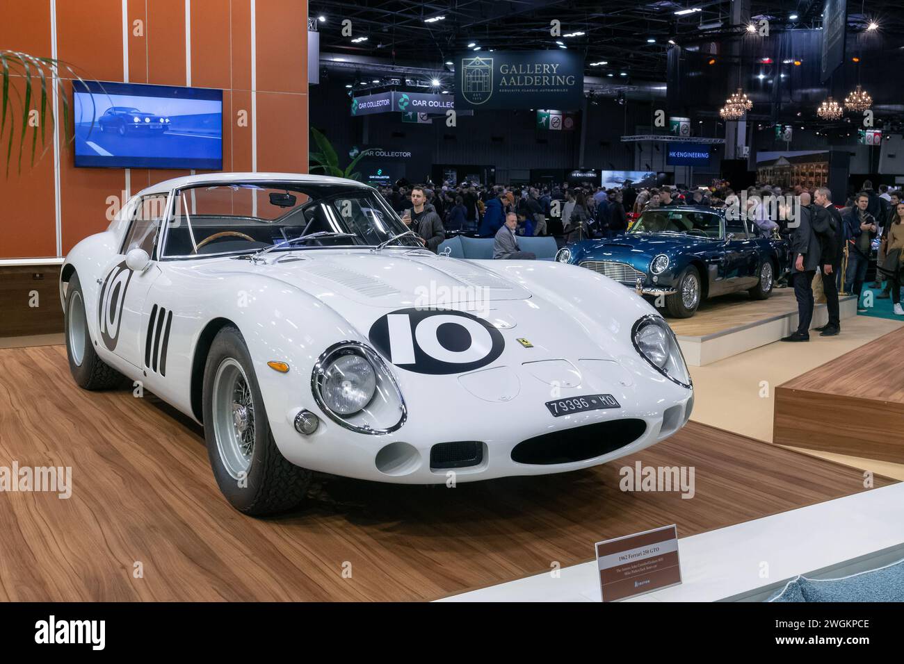 Paris, France - Rétromobile 2024. Focus on a Bianco 1962 Ferrari 250 ...