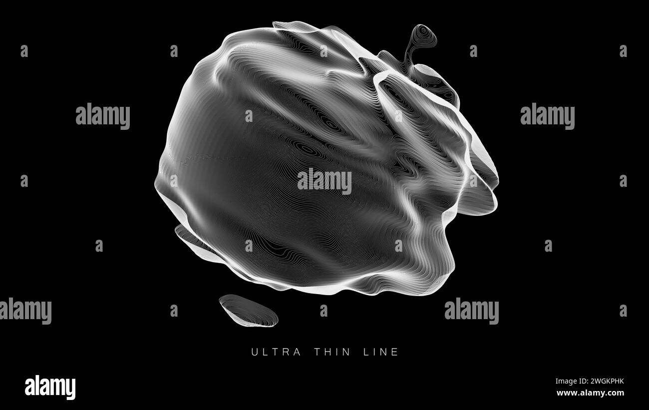 Distorted line spheres. Vector thin line glitch geometry Stock Vector ...