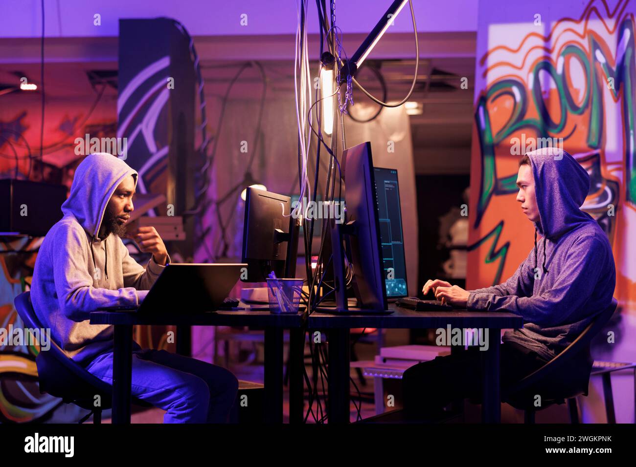 Hackers Team Breaking Security Software And Installing Spyware On Victim Computer Internet