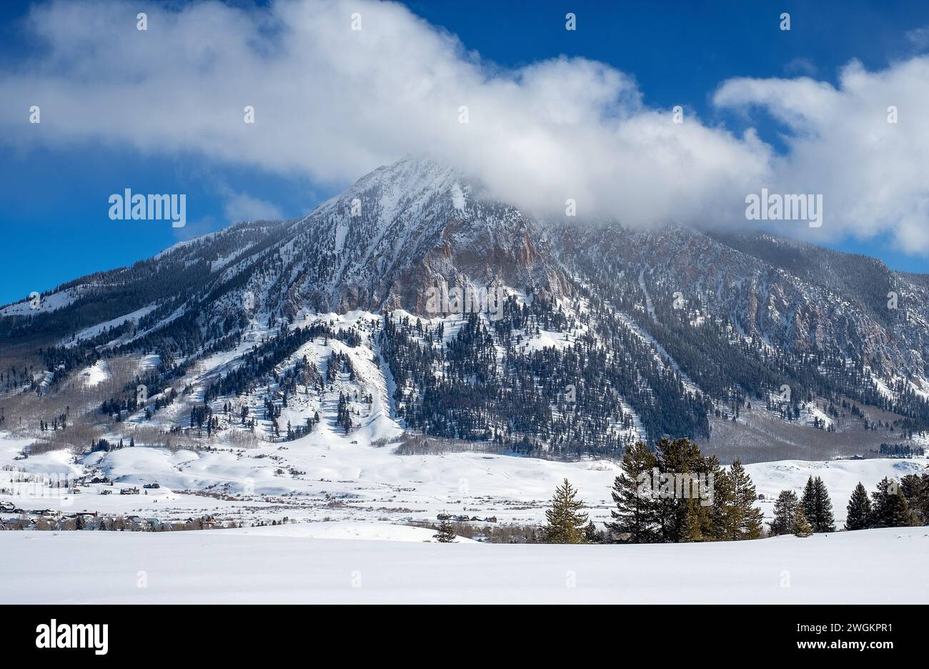 February 04, 2024: Crested Butte and the West Elk Range provide a ...