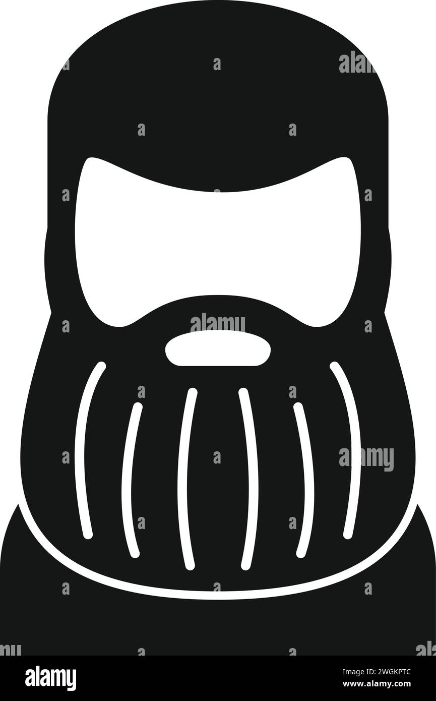 Big beard man icon simple vector. Aged adult portrait. Older facial ...