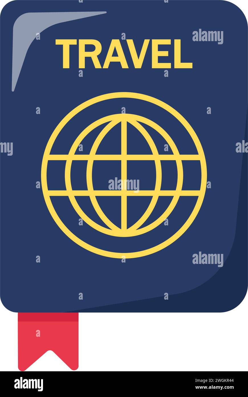 Cartoon blue passport. Travelers document. ID confirmation. Flat vector ...