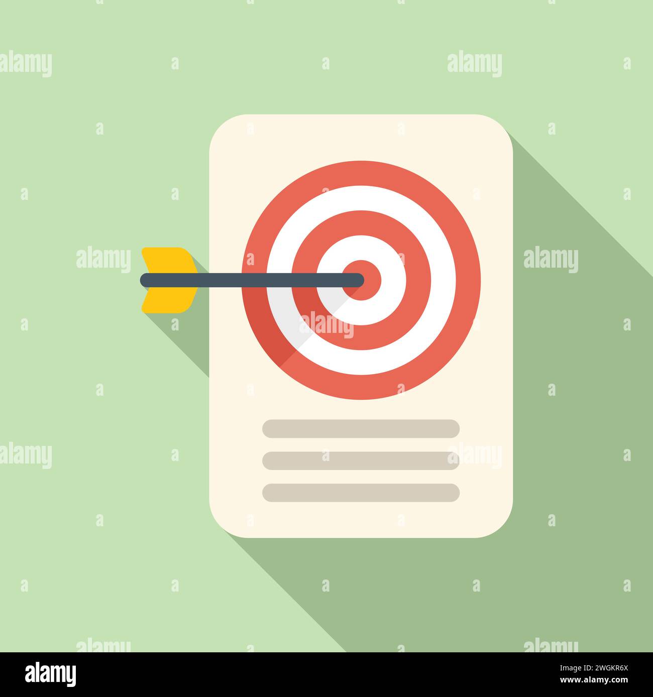Paper target management icon flat vector. Risk strategy. Plan process ...