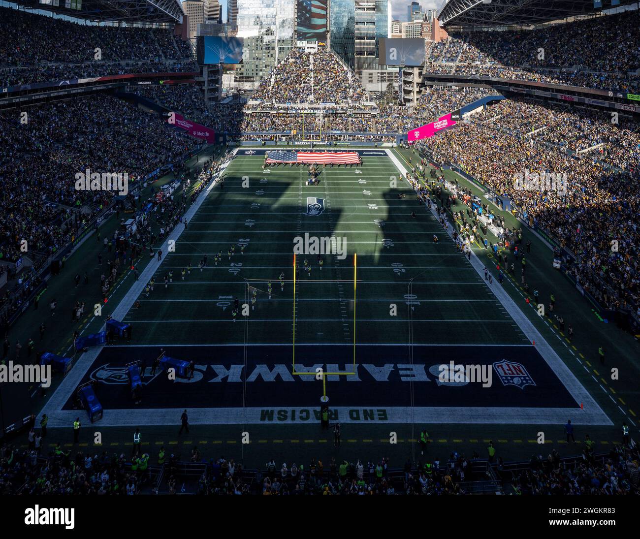 The Seattle Seahawks stadium Lumen Field is viewed during the national ...