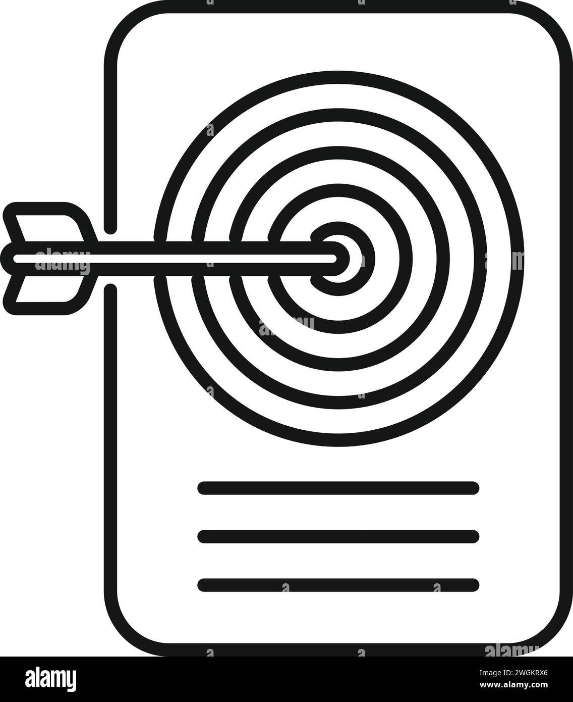 Paper target management icon outline vector. Risk strategy. Plan ...