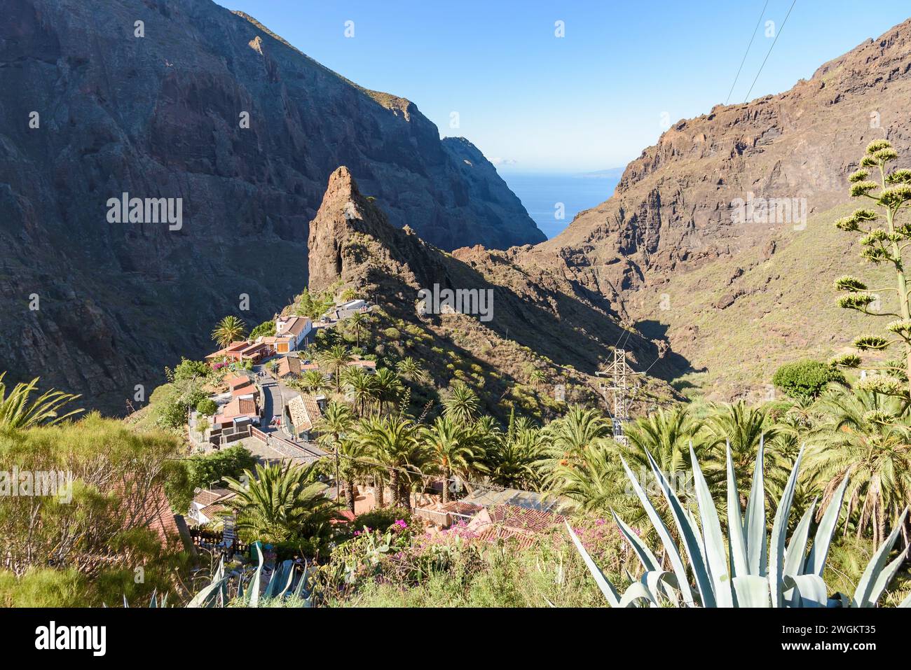 Aerial view of famous Masca village in Teno mountans on Tenerife ...