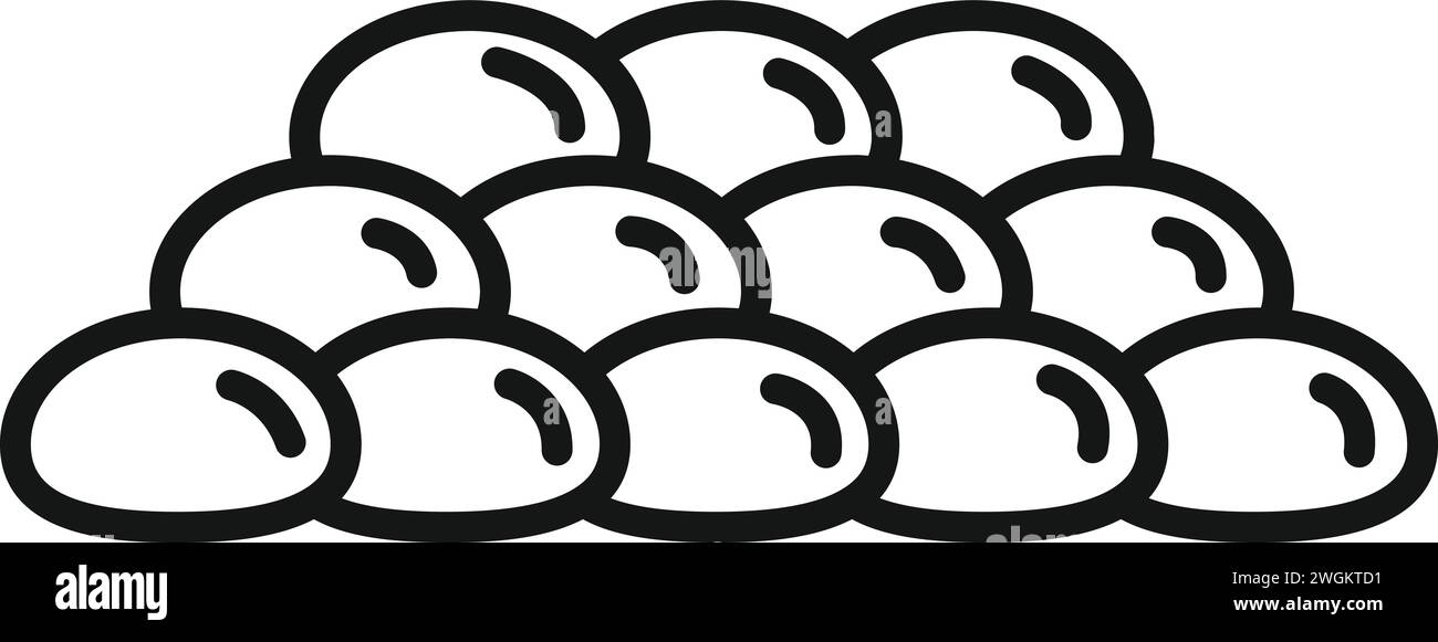 Food lentil icon outline vector. Farming eco product. Organic meal ...