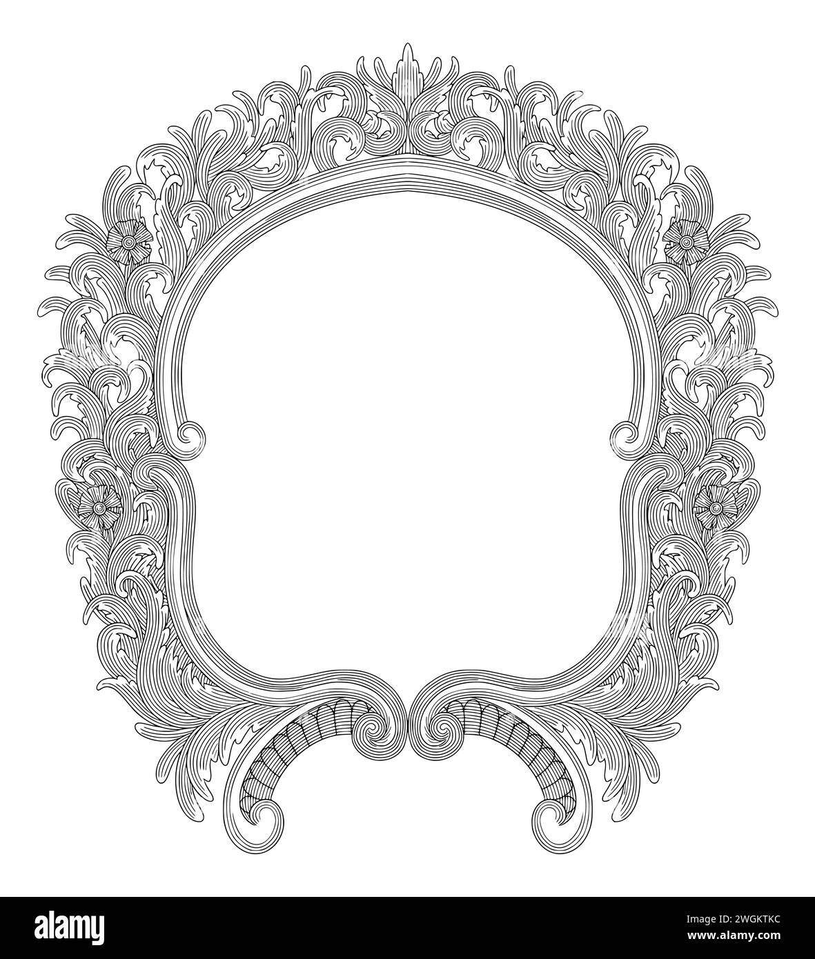 antique frame vintage engraving vector illustration Stock Vector Image ...