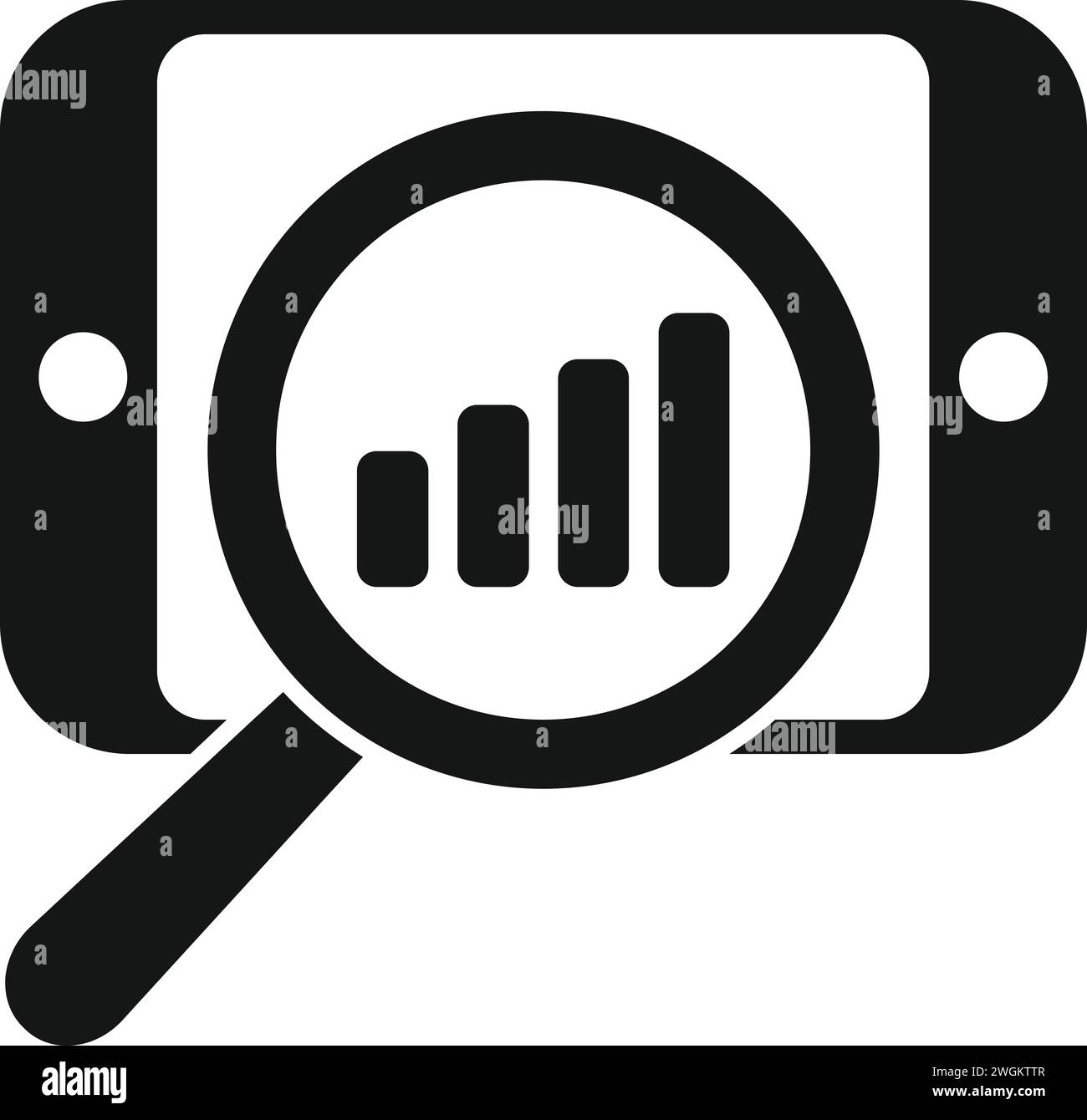 Explore smartphone graph insight icon simple vector. Control research ...