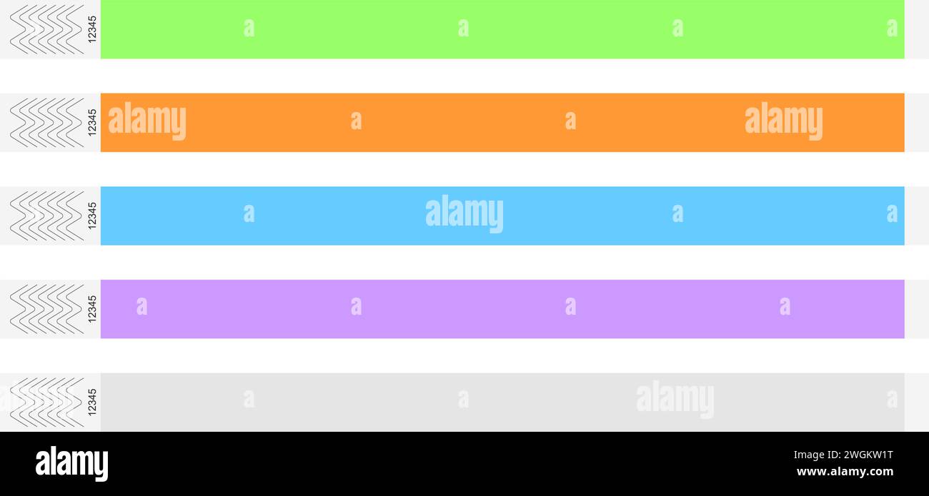 Event bracelet mockups. Admission wristbands for concert, festival ...