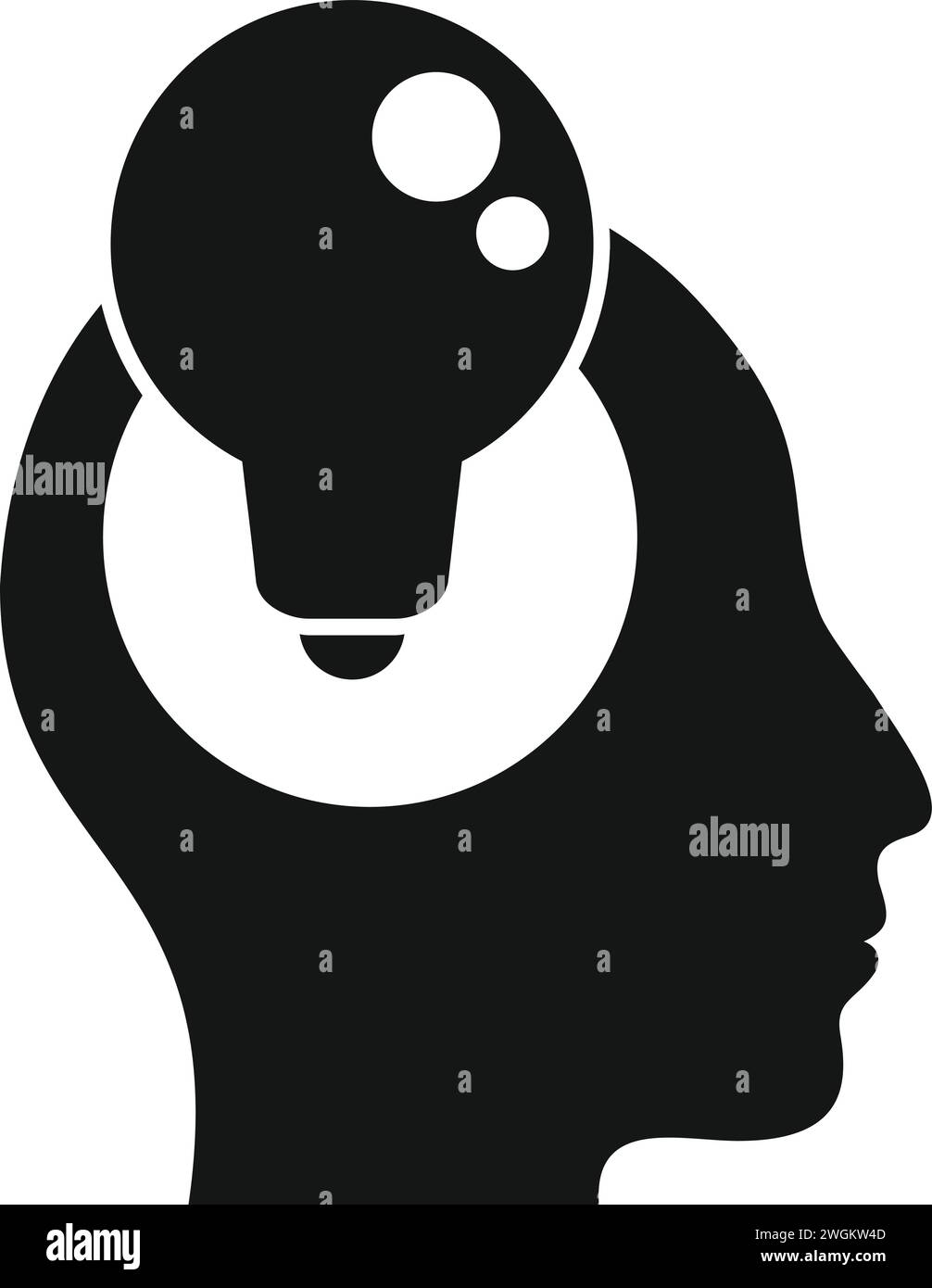Idea bulb science icon simple vector. Person case risk. Project ...