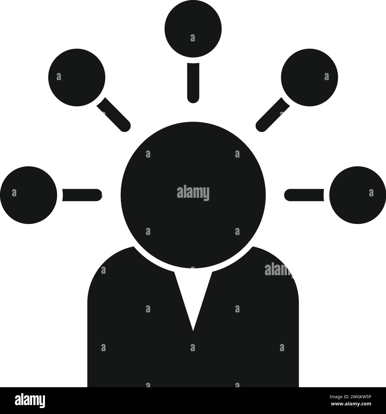 Person case choice icon simple vector. Business data. Insight science ...