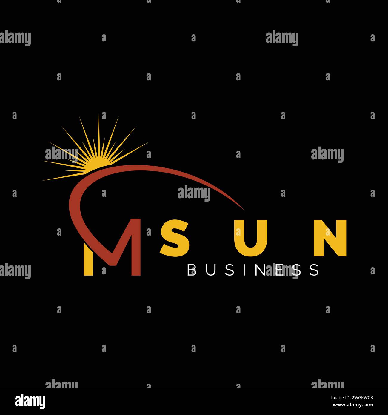 Initial Letter M Swoosh Sun Icon Logo Design Template Stock Vector ...