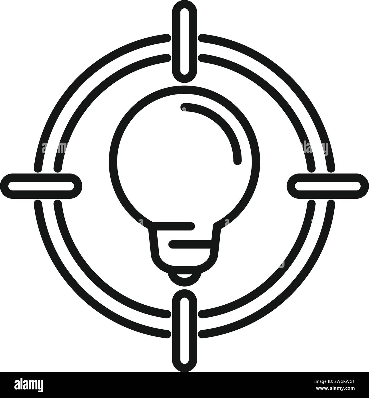 Target idea bulb icon outline vector. Curiosity brain idea. Project ...