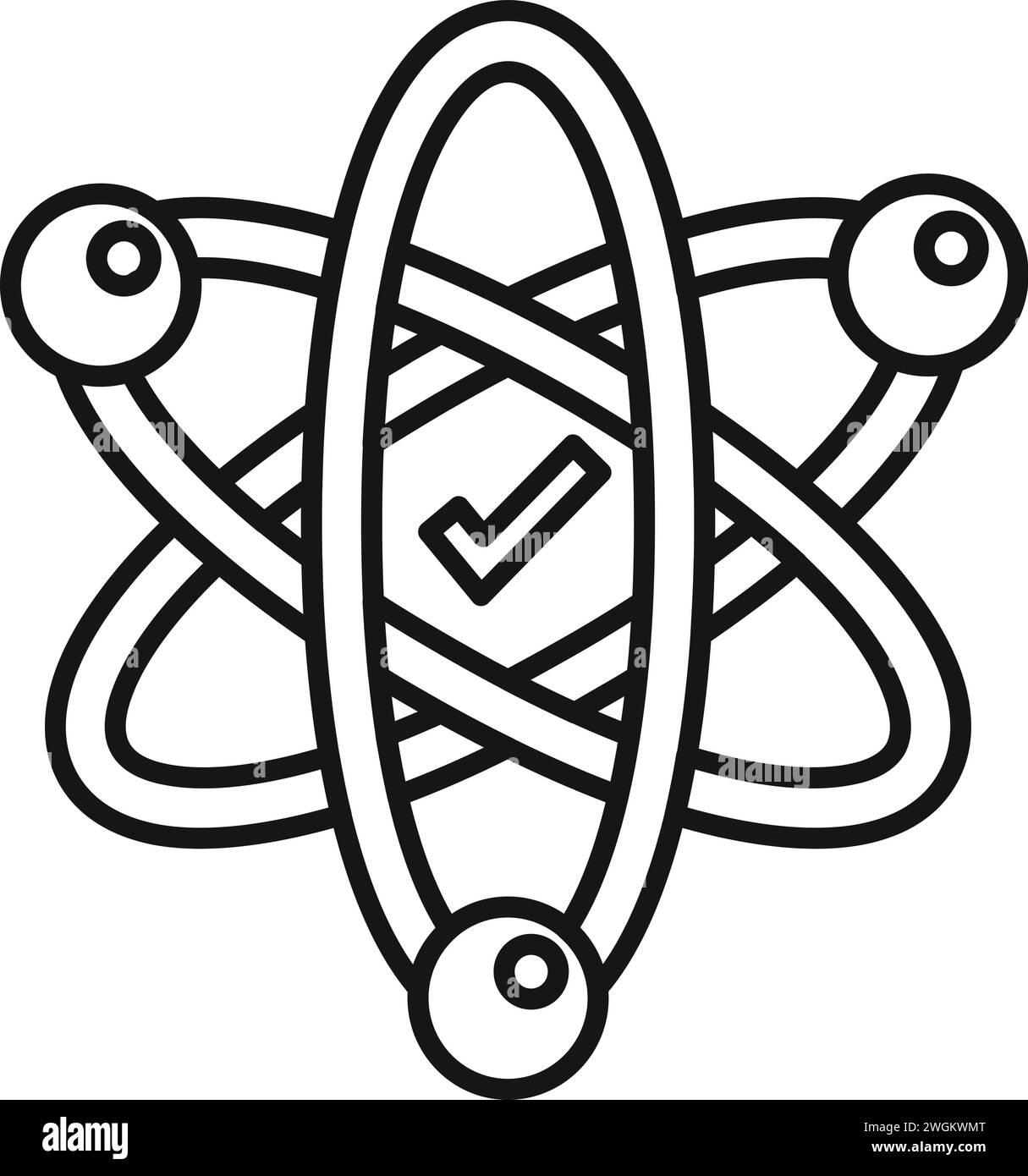 Atom molecule insight icon outline vector. Idea think risk. Data ...