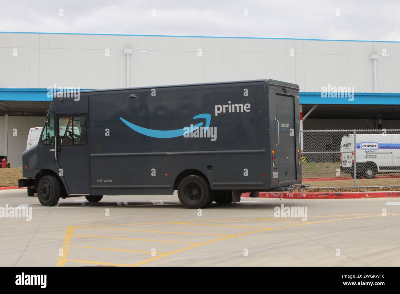 San Antonio, USA. 05th Feb, 2024. An Amazon delivery vehicle preparing ...