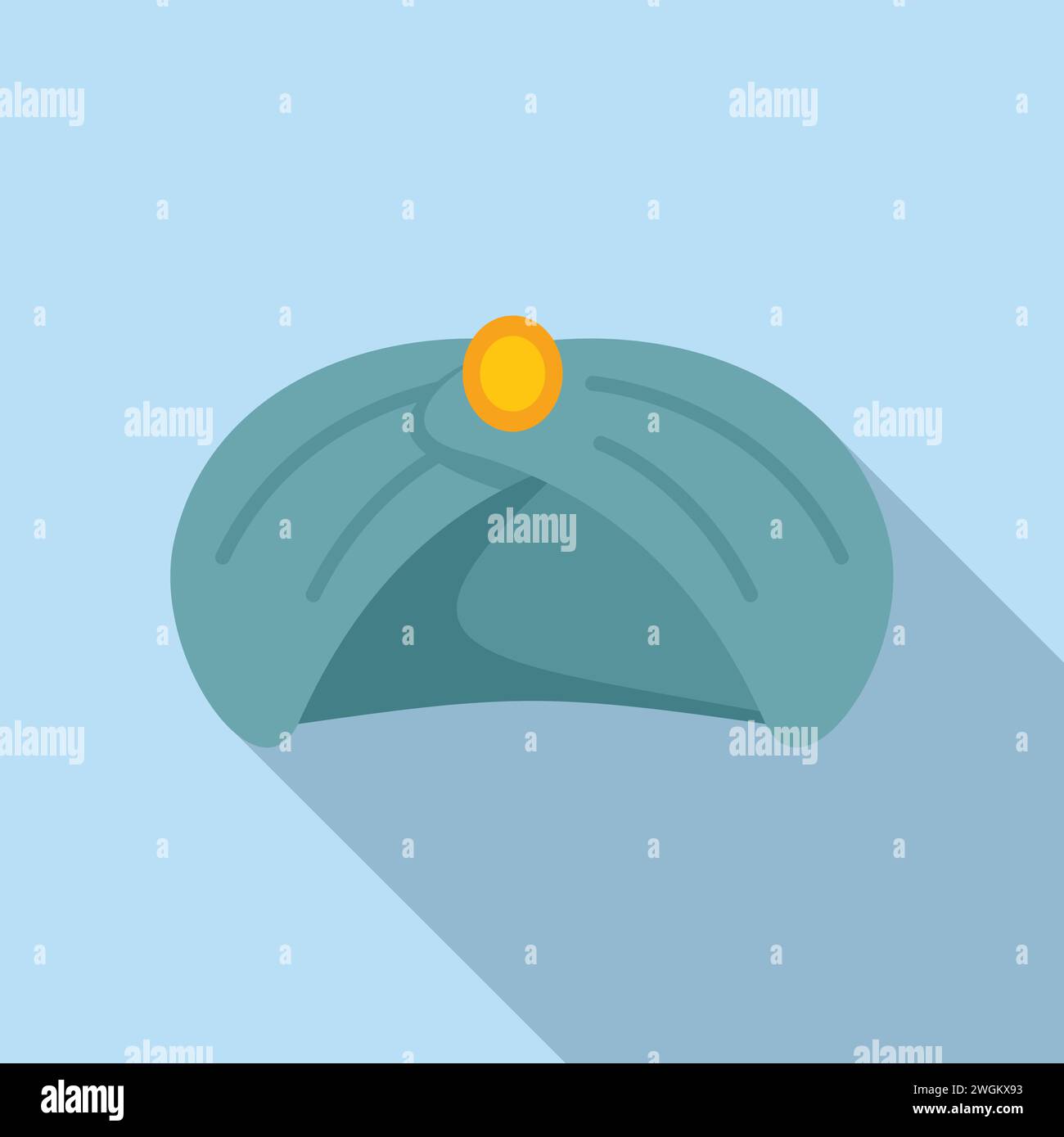 Arabic turban icon flat vector. Asian head culture. Islam people Stock ...