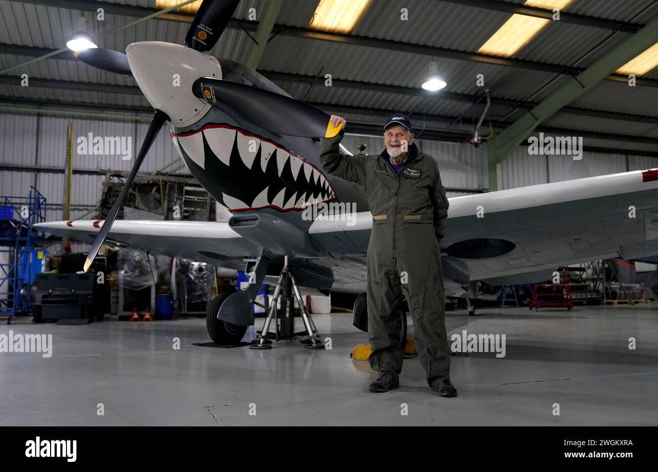 102-year-old Jack Hemmings AFC during interviews before flying a ...