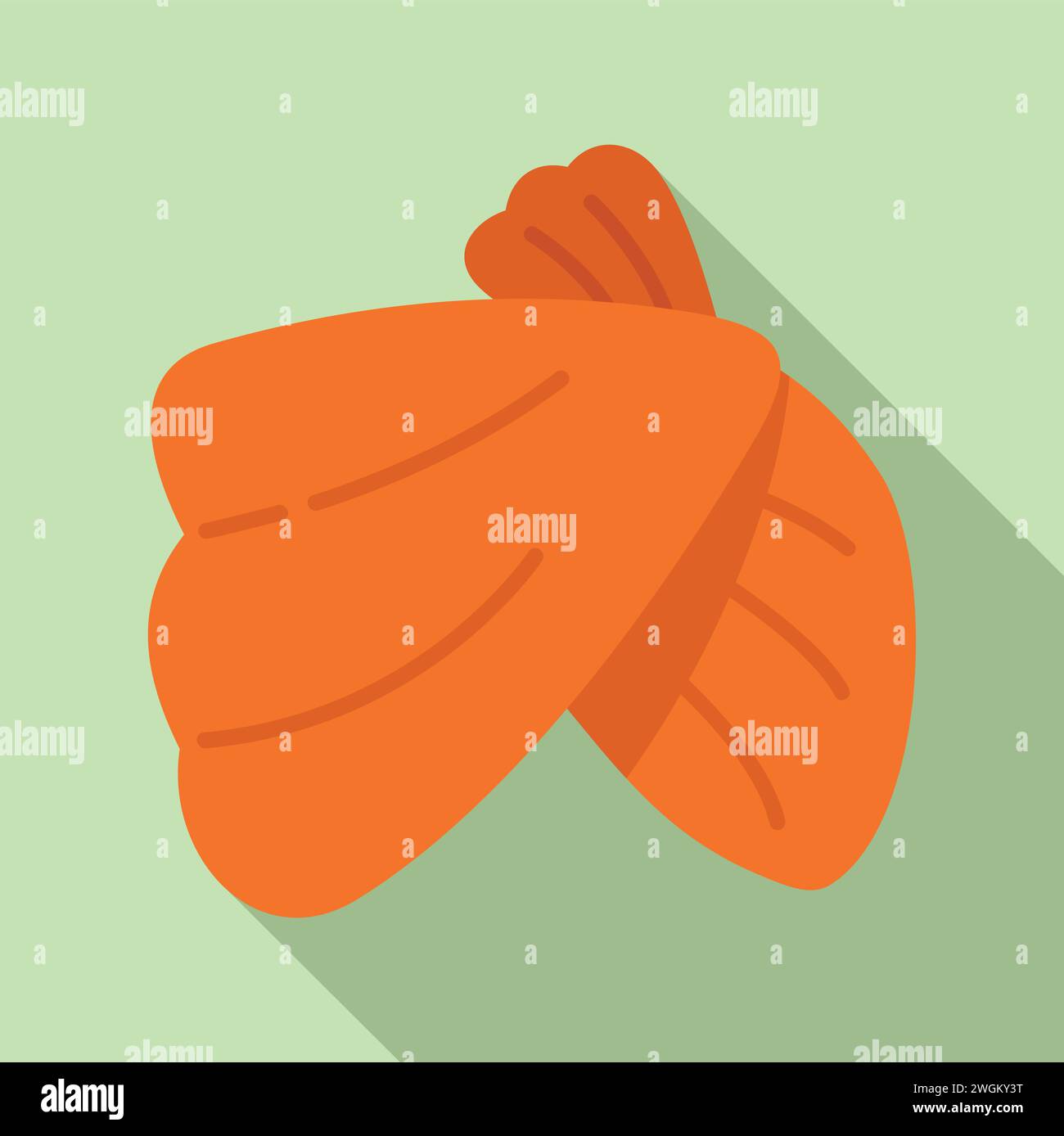 East turban icon flat vector. Asian muslim headgear. Religion costume ...