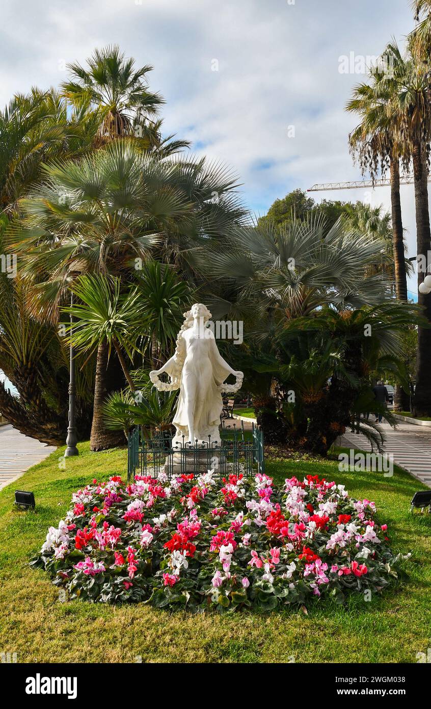 Statue of Spring, city symbol for its mild climate, on the Empress Walk ...