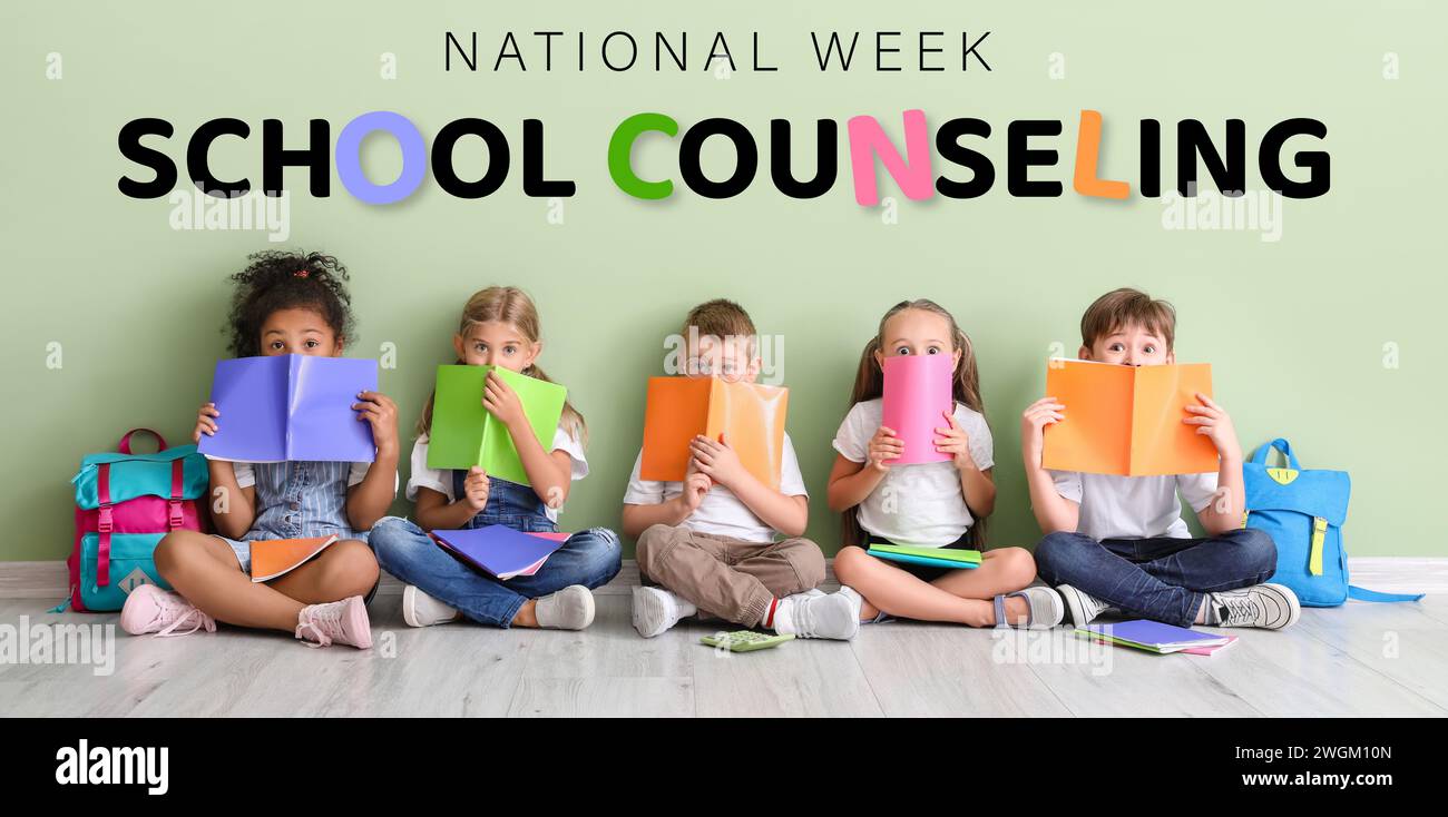 Banner for National School Counseling Week with little children Stock ...