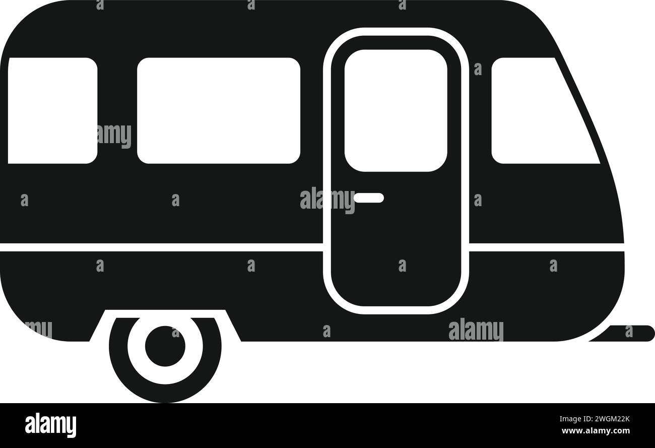 Travel trailer icon simple vector. Protection safety. Active happy ...