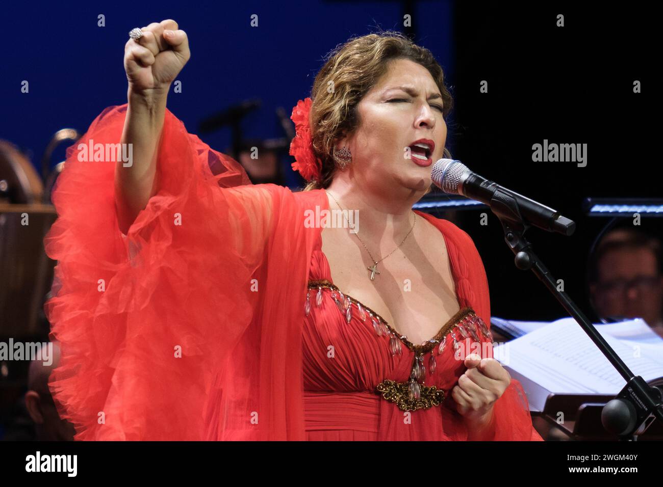 Flamenco singer Estrella Morente performs during the concert with the ...