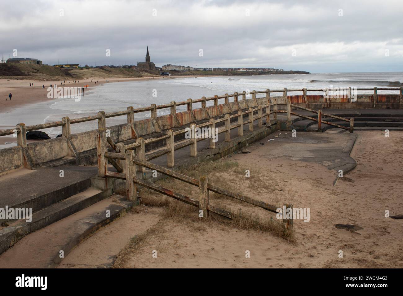 The decaying remains of Tynemouth Outdoor Swimming Pool, a salt water ...