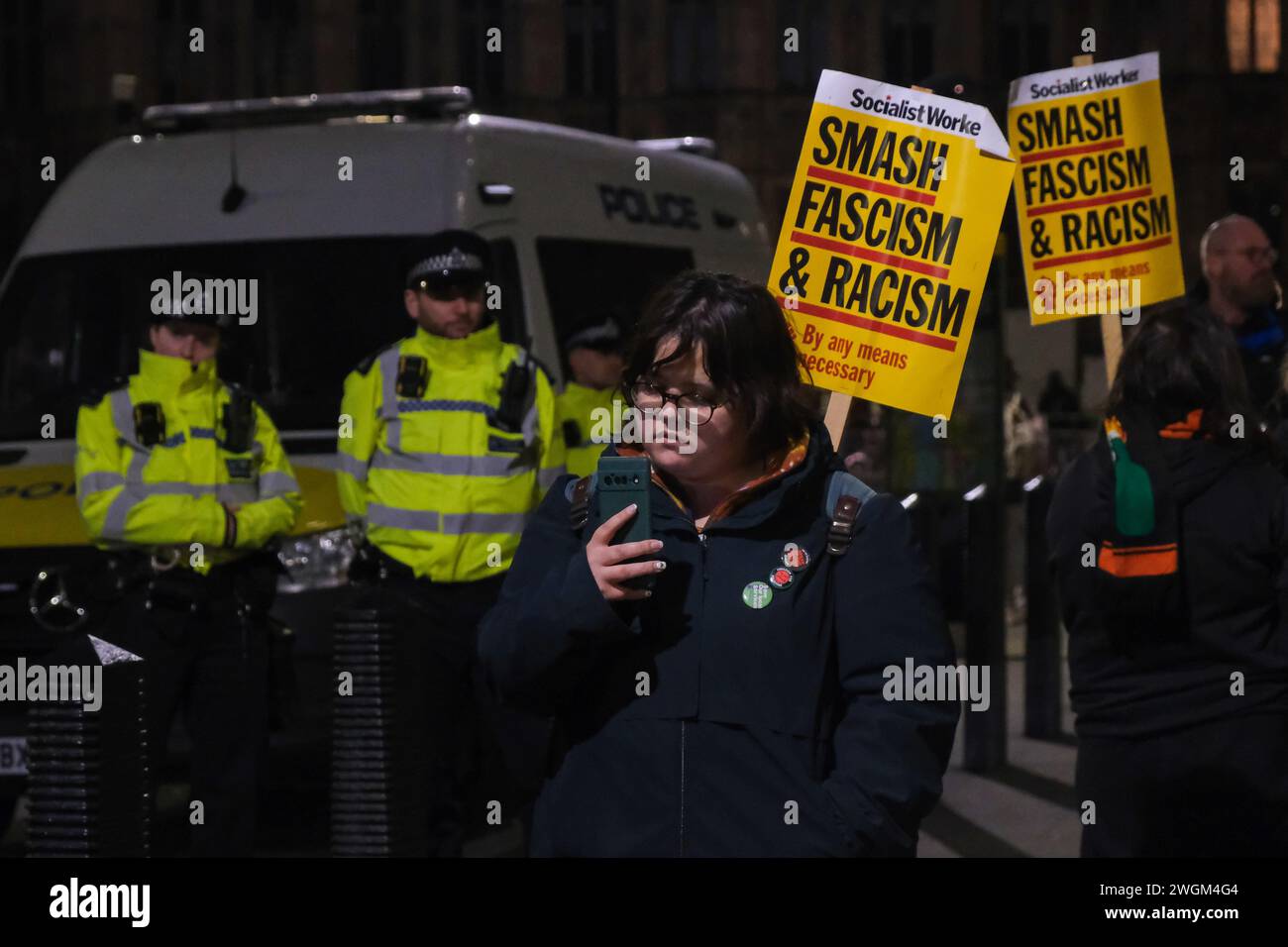 London, UK, 5th February, 2024. Stand up to Racism protest an ...