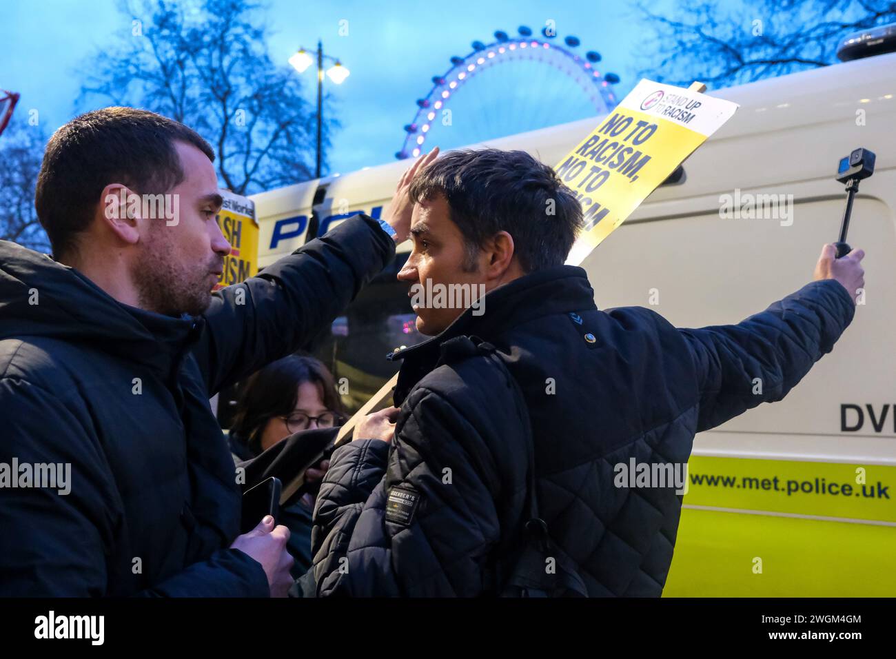 London, UK, 5th February, 2024. Stand up to Racism protest an ...