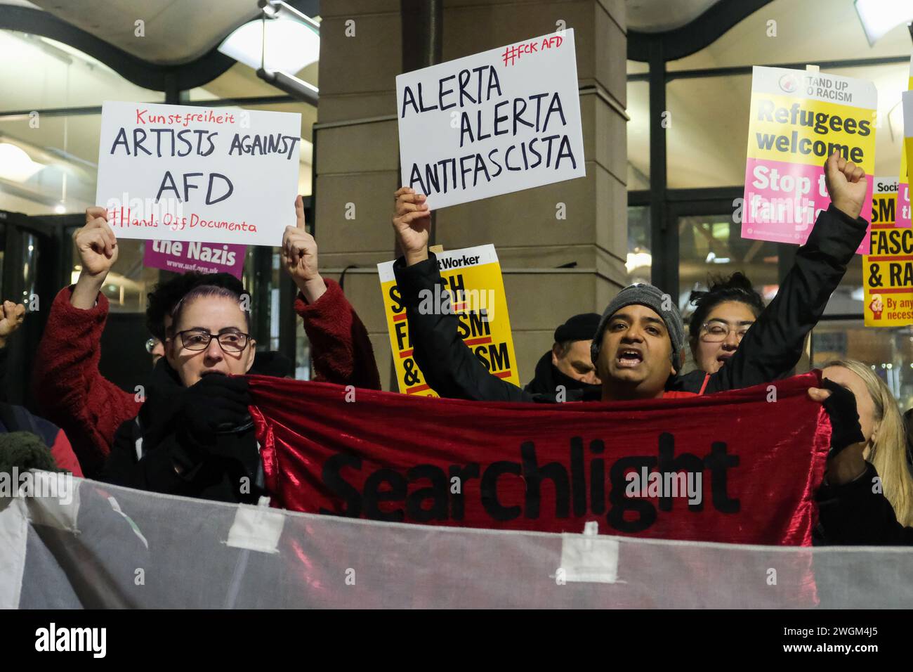 London, UK, 5th February, 2024. Stand up to Racism protest an ...