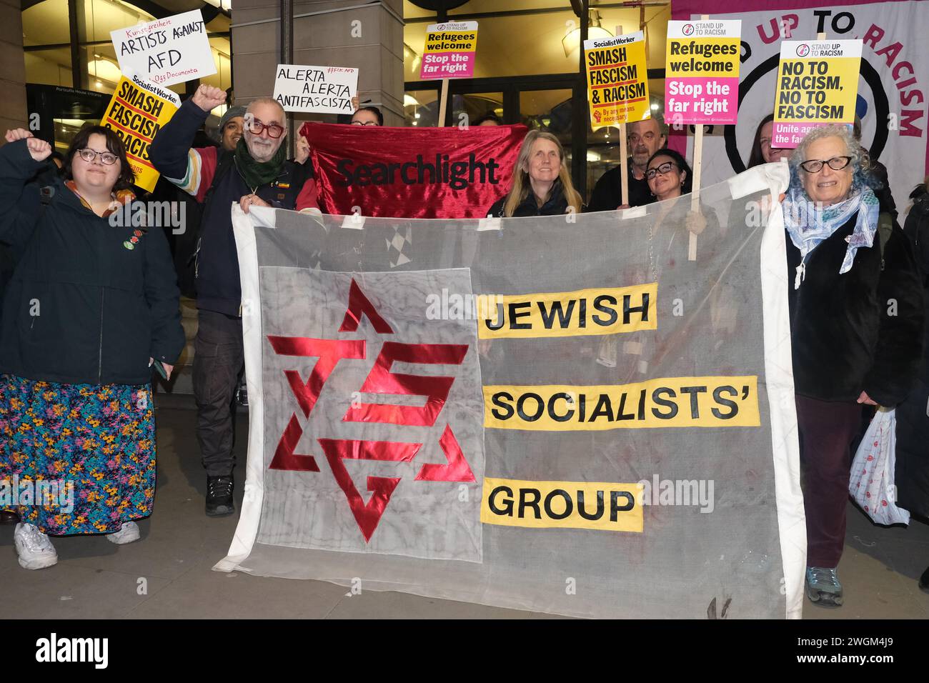 London, UK, 5th February, 2024. Stand up to Racism protest an ...