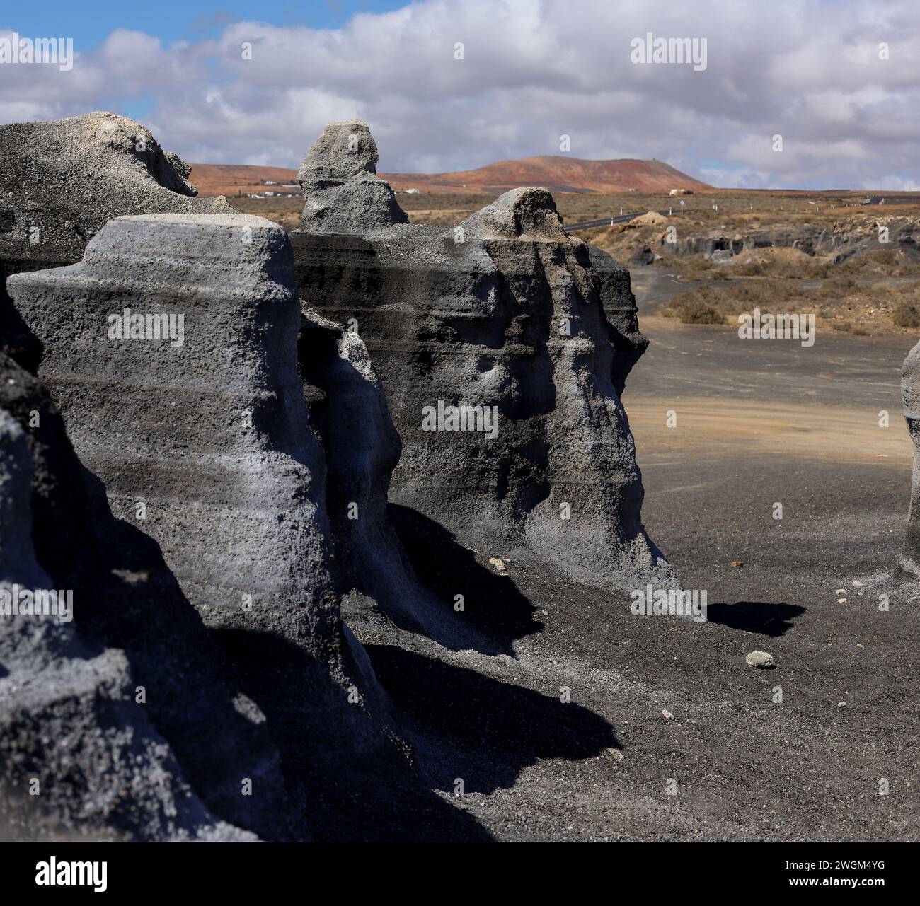 Leftover volcanic rocks shaped by the wind and time creating beautiful ...