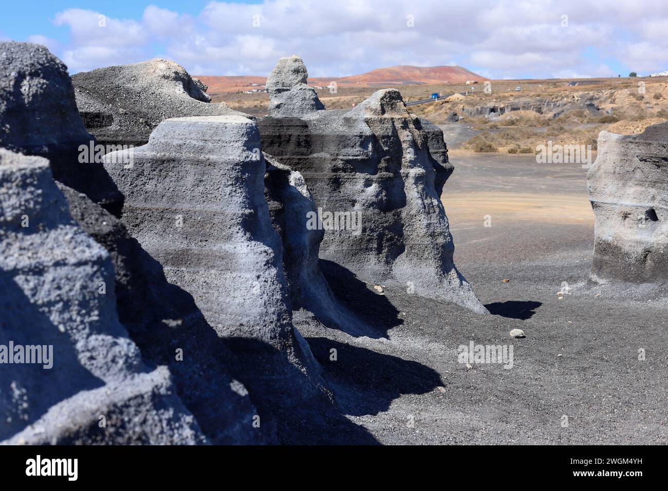 Leftover volcanic rocks shaped by the wind and time creating beautiful ...