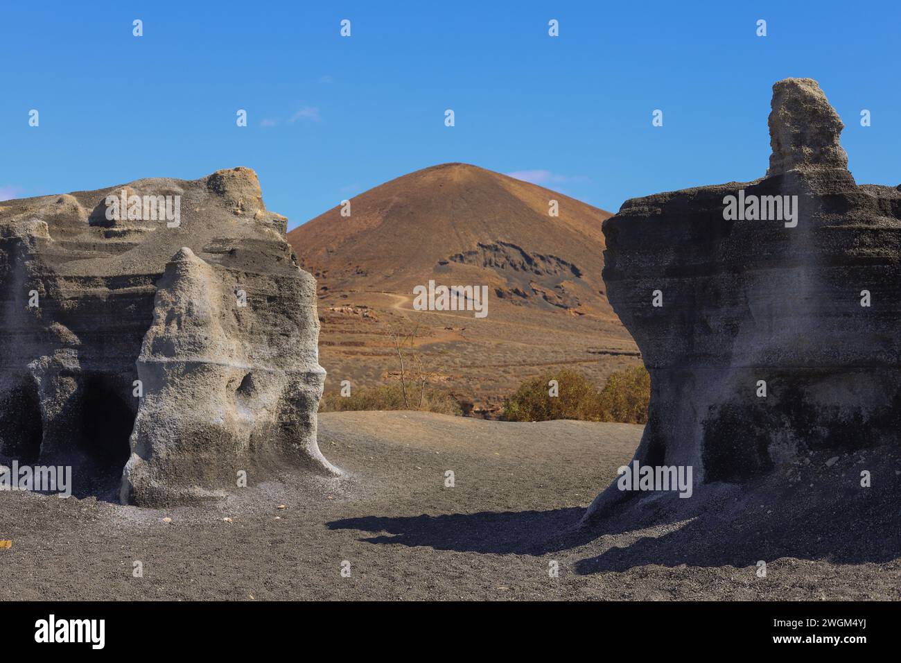 Leftover volcanic rocks shaped by the wind and time creating beautiful ...