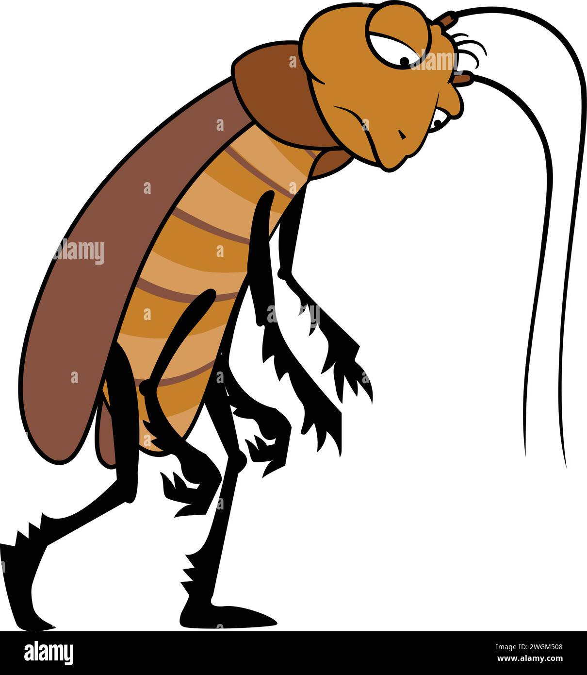 Tired cockroach icon cartoon vector. Control insect. Cute animal ...