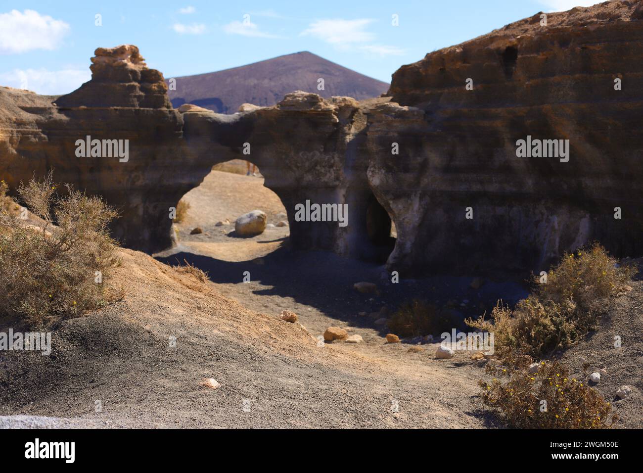 Leftover volcanic rocks shaped by the wind and time creating beautiful ...